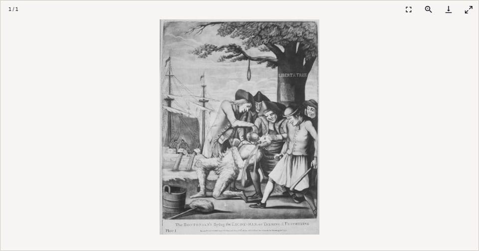 The Bostonian's Paying the Excise-Man, or Tarring & Feathering. Copy of ...