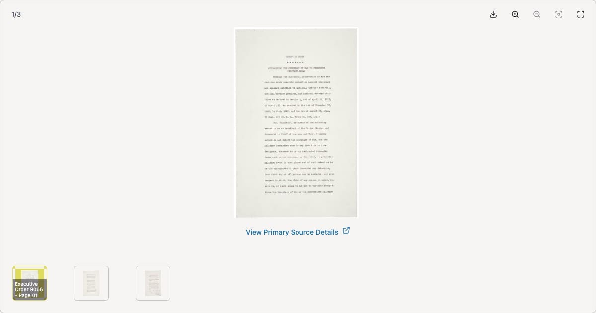 Executive Order 9066 dated February 19, 1942, in which President ...