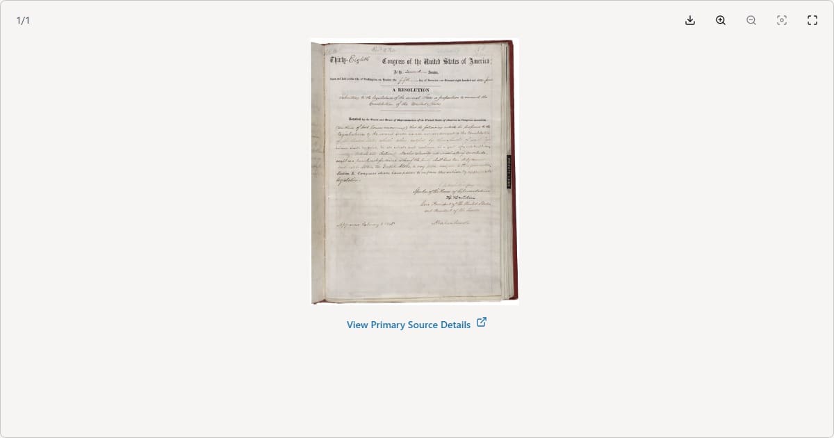 Joint Resolution Proposing the Thirteenth Amendment to the United ...