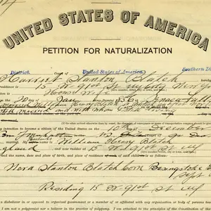 Petition of Naturalization for Harriot Stanton Blatch - DocsTeach