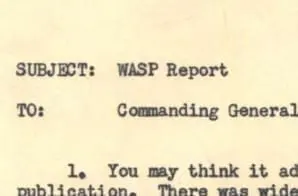 Final Report on Women Pilot Program for WASPs - DocsTeach