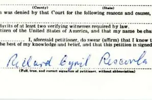 Petition for Naturalization of Richard Cyril Rescorla - DocsTeach