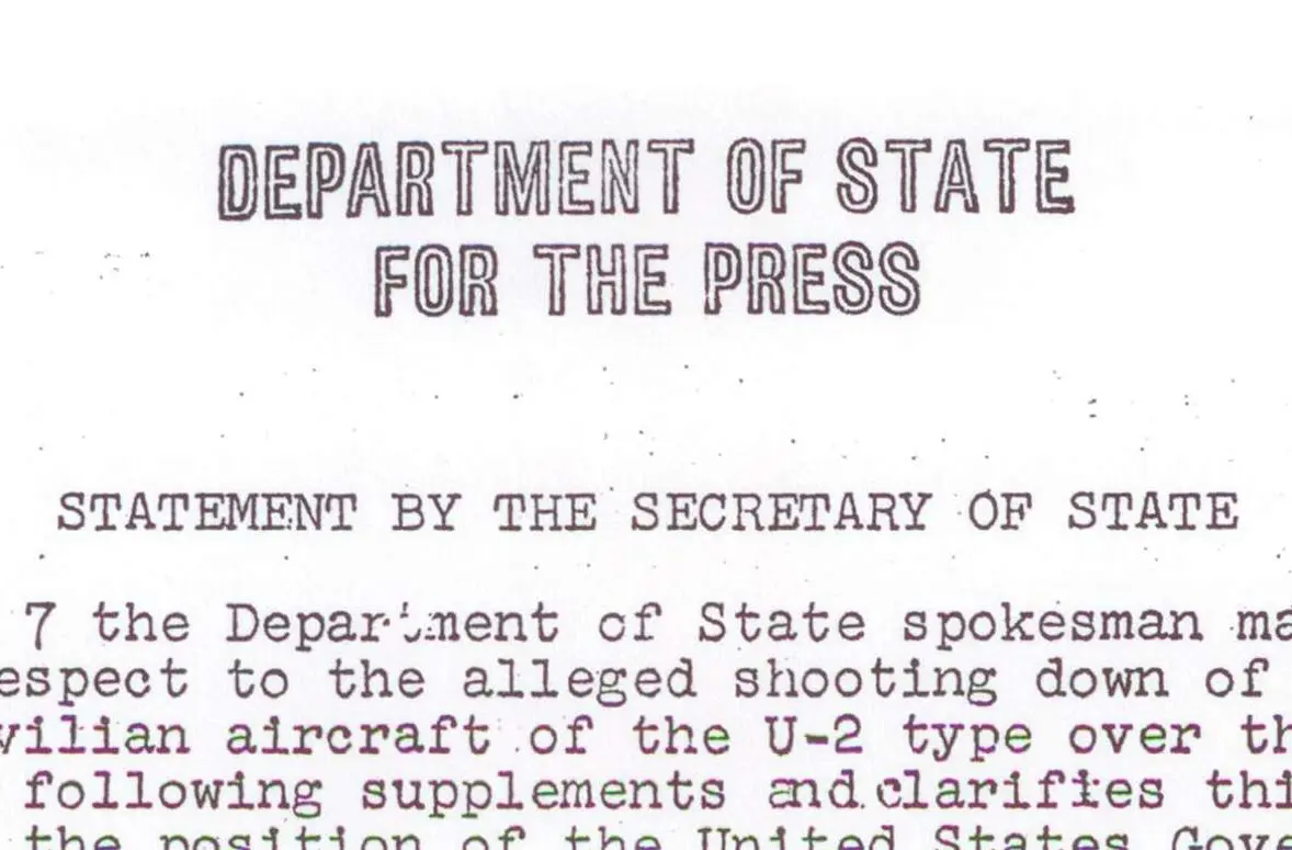 State Department Press Release No. 254 Concerning U-2 Incident - DocsTeach