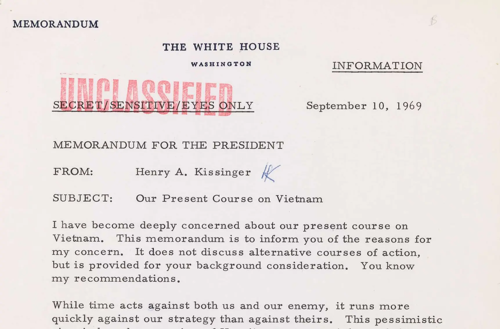 'Salted Peanuts' Memo from Secretary Kissinger to President Nixon - DocsTeach