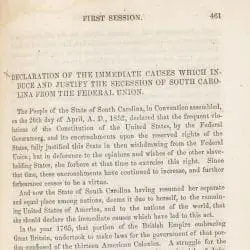 Declaration of Immediate Causes Which Induce and Justify the Secession ...