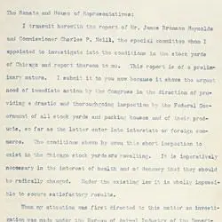 Message from President Theodore Roosevelt to the House of ...