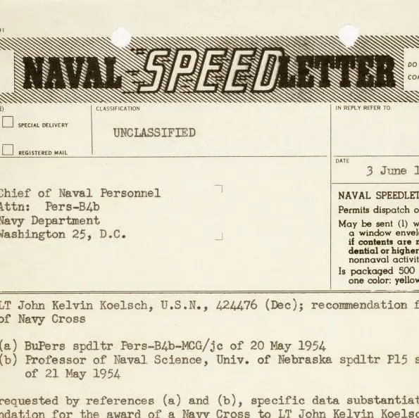 Naval Speedletter from Charles Iarrabino to the Chief of Naval ...