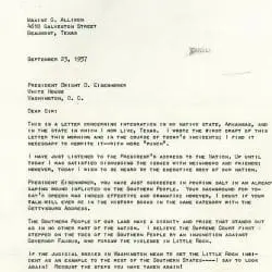 Letter to President Dwight D. Eisenhower from Maxine G. Allison Against ...