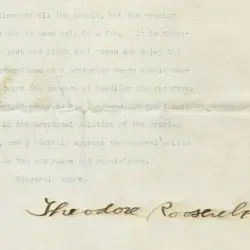 Letter from President Theodore Roosevelt to Gifford Pinchot of the ...