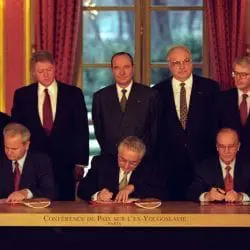 Photograph of the Balkan Peace Agreement Signing - DocsTeach