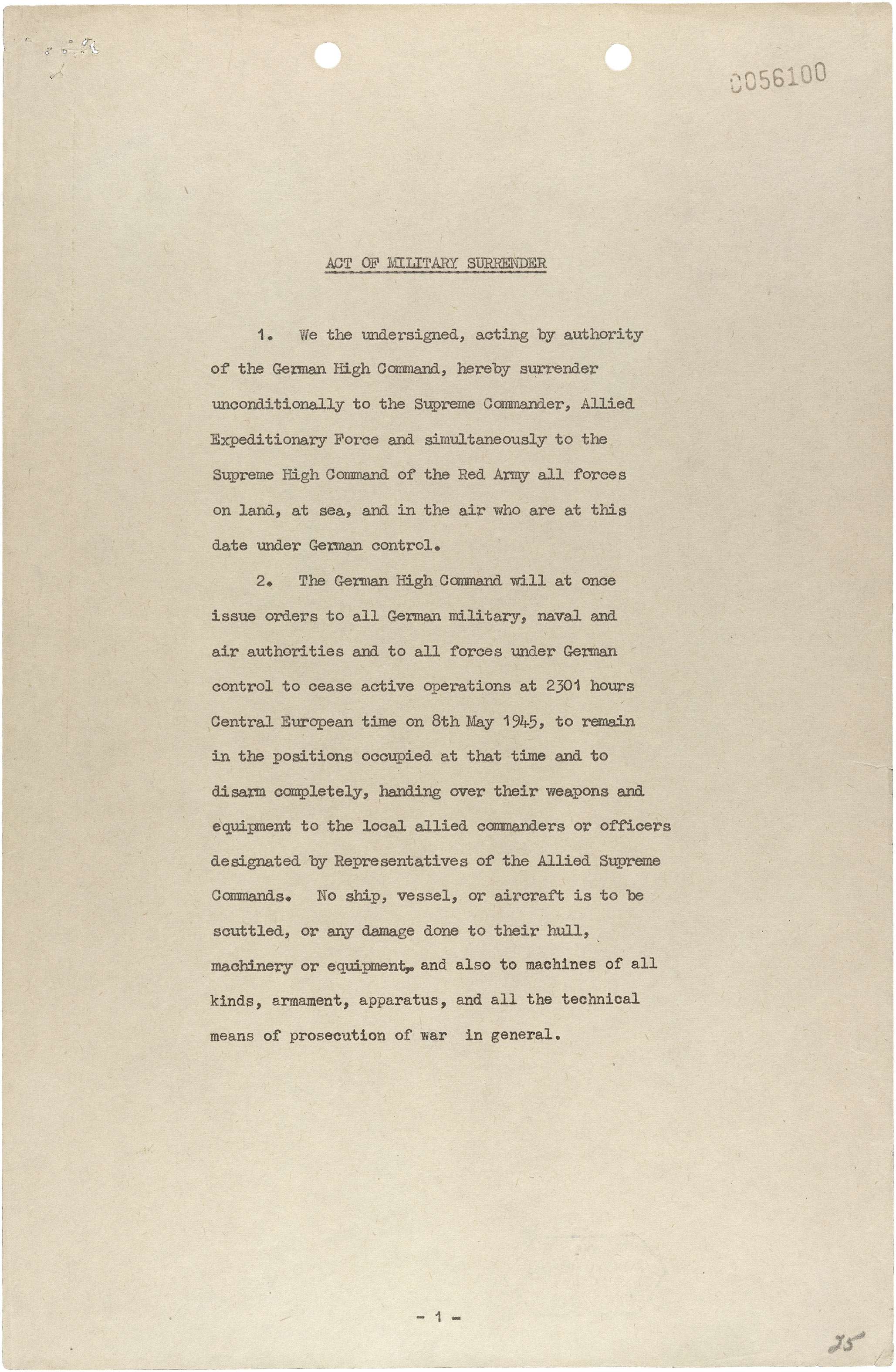 Act of Military Surrender - DocsTeach