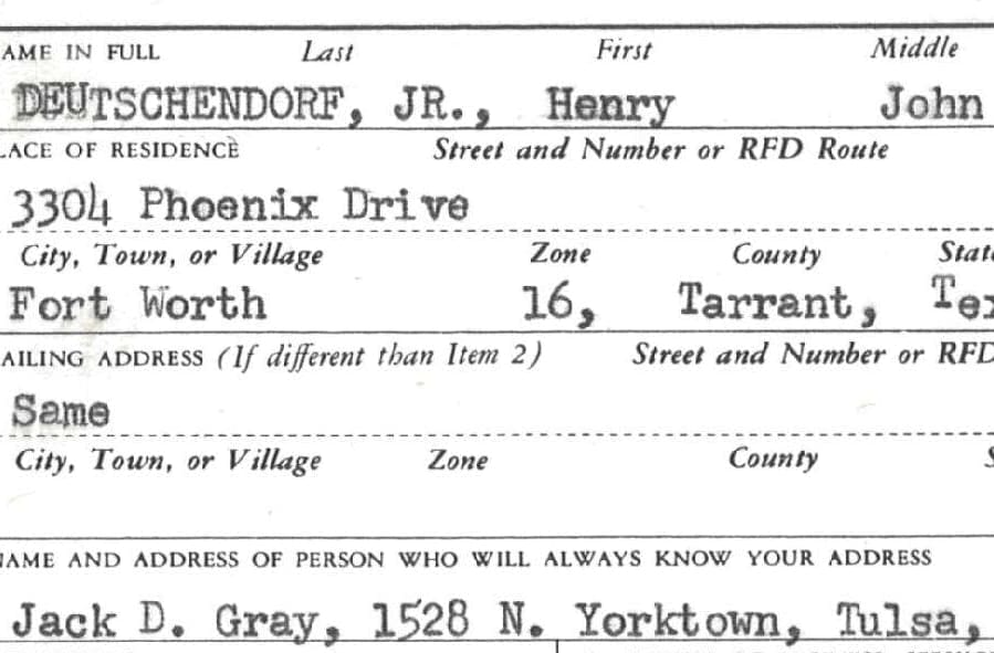 Selective Service Card for Henry John Deutschendorf - DocsTeach