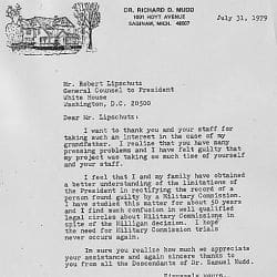 Dr. Richard Mudd to Lipshutz - DocsTeach