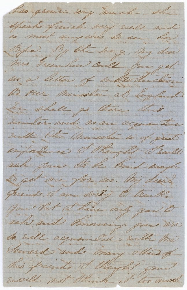 Letter Sent from Paris, France, from a Sophia to Rose Greenhow - DocsTeach