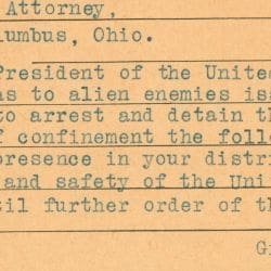Telegram from Attorney General T. W. Gregory to U.S. Attorney of ...