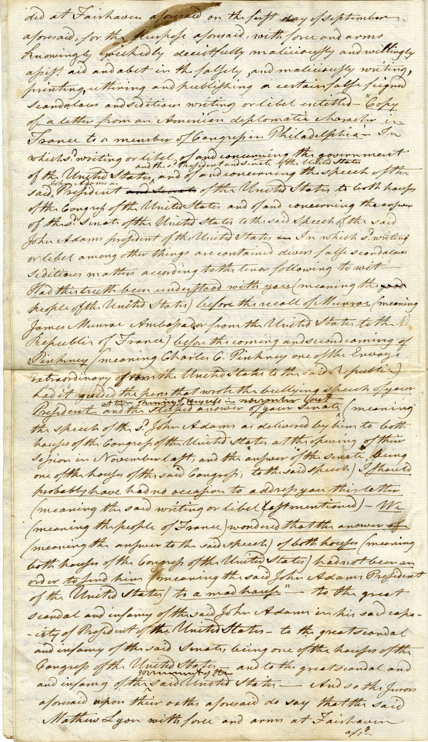 Indictment in the Case of U.S. v. Matthew Lyon - DocsTeach