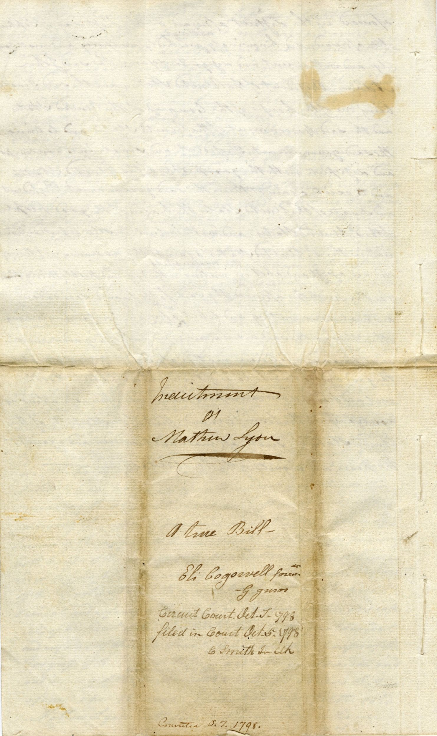 Indictment in the Case of U.S. v. Matthew Lyon - DocsTeach