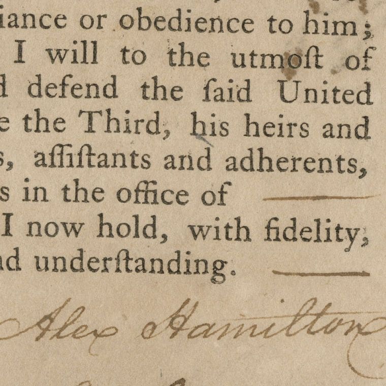 Alexander Hamilton's Oath of Allegiance - DocsTeach
