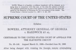 Syllabus in Bowers v. Hardwick - DocsTeach