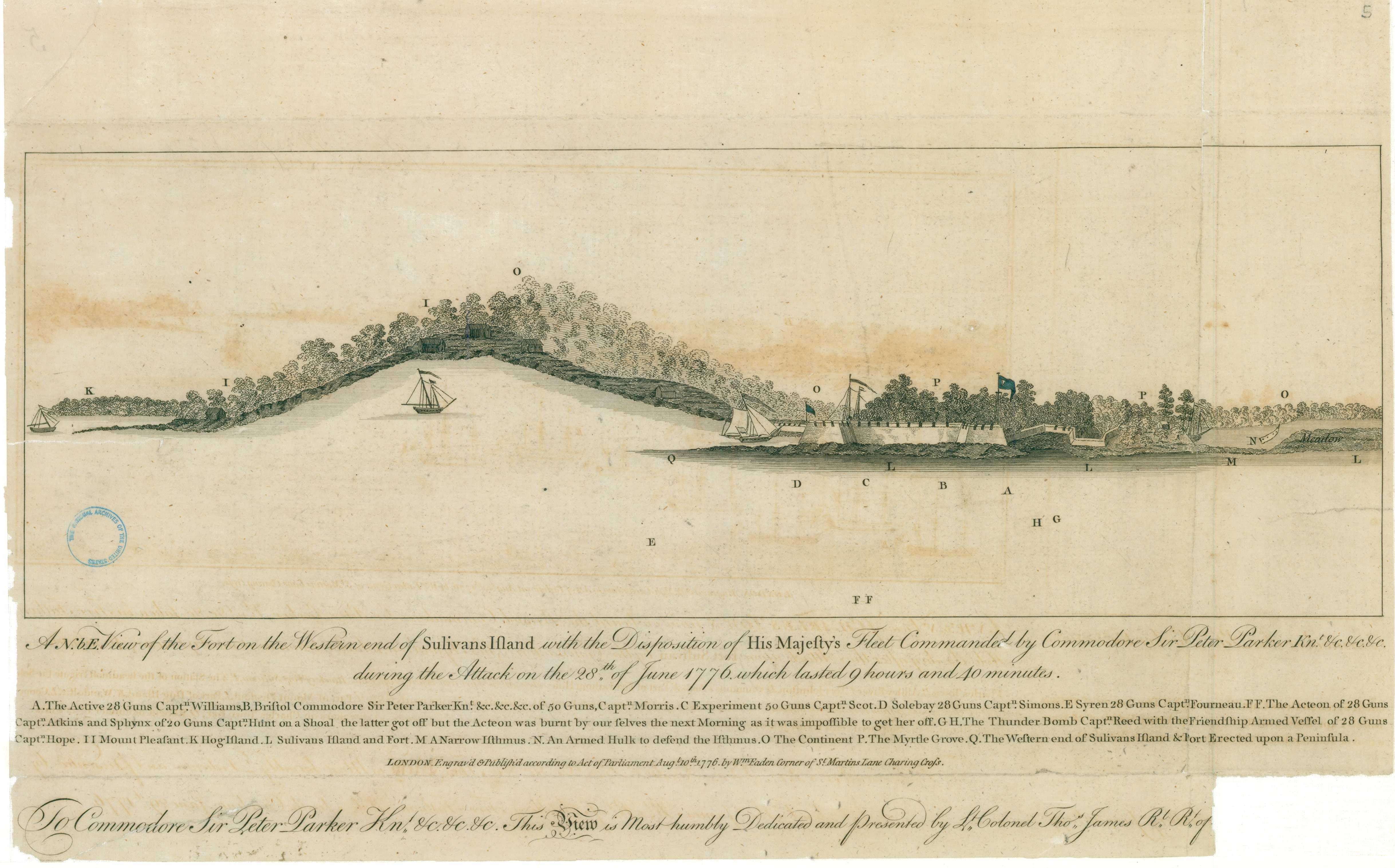 View of the Fort on the Western end of Sullivan's Island - DocsTeach