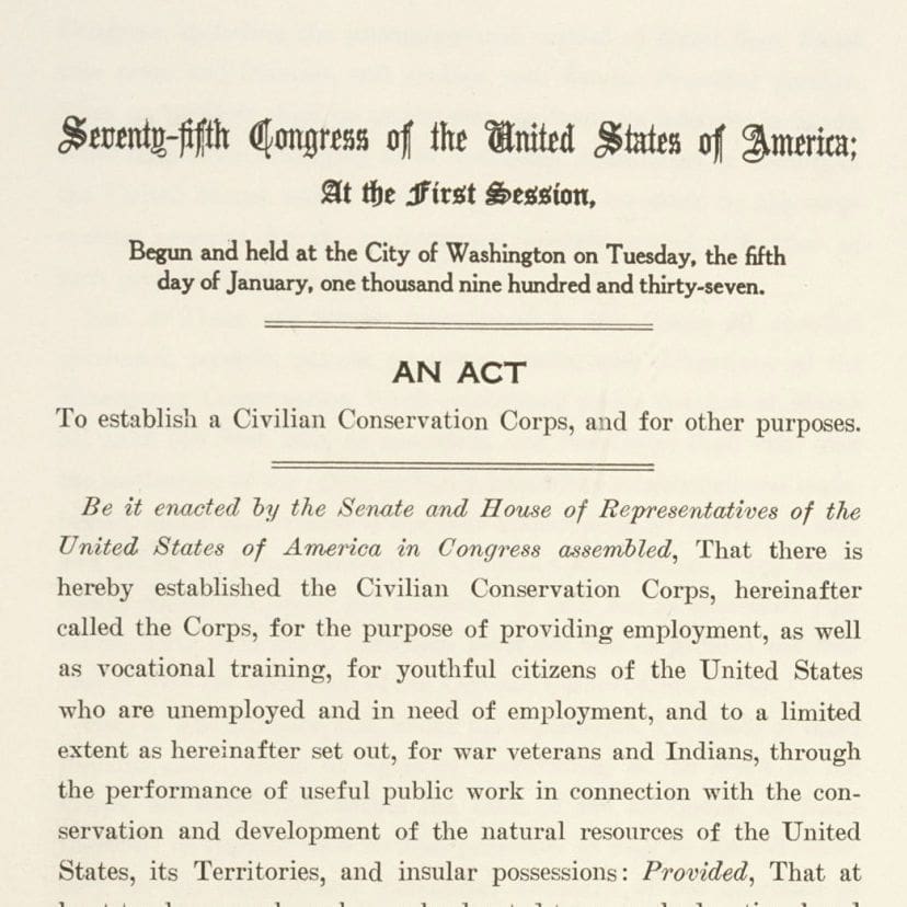 Civilian Conservation Corps Act - DocsTeach