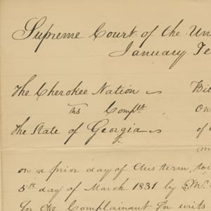Judgment in the Case of the Cherokee Nation v. the State of Georgia ...