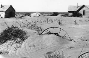 Farm Inundated with Sand from Soil Erosion - Dust Bowl Era 1930s ...