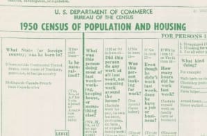 Form P1: Population and Housing Schedule, 1950 Census - DocsTeach