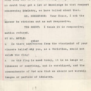 Index and Transcript of the Trial Record filed in the Gobitis Case ...