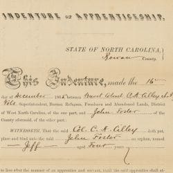 Indenture of Apprenticeship from Rowan County, North Carolina - DocsTeach