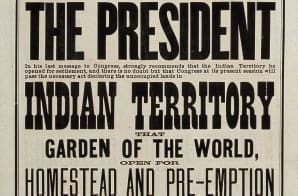 Poster Advertising 'Indian Territory That Garden of the World, Open for ...