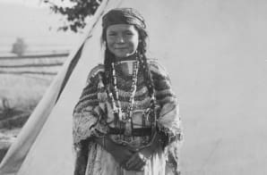 Angelic La Moose, whose grandfather was a Flathead chief, wearing ...