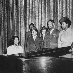 Marian Anderson, world's greatest contralto, entertains a group of ...