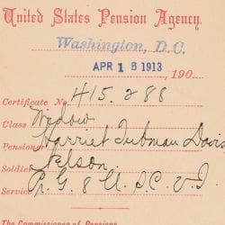 Approved Pension File for Harriet Tubman Davis, Widow of Private Nelson ...