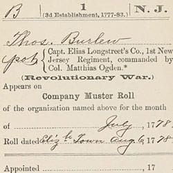Carded Record from Company Muster Roll - DocsTeach