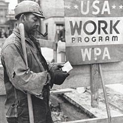 Photograph of Works Progress Administration Worker Receiving Paycheck ...