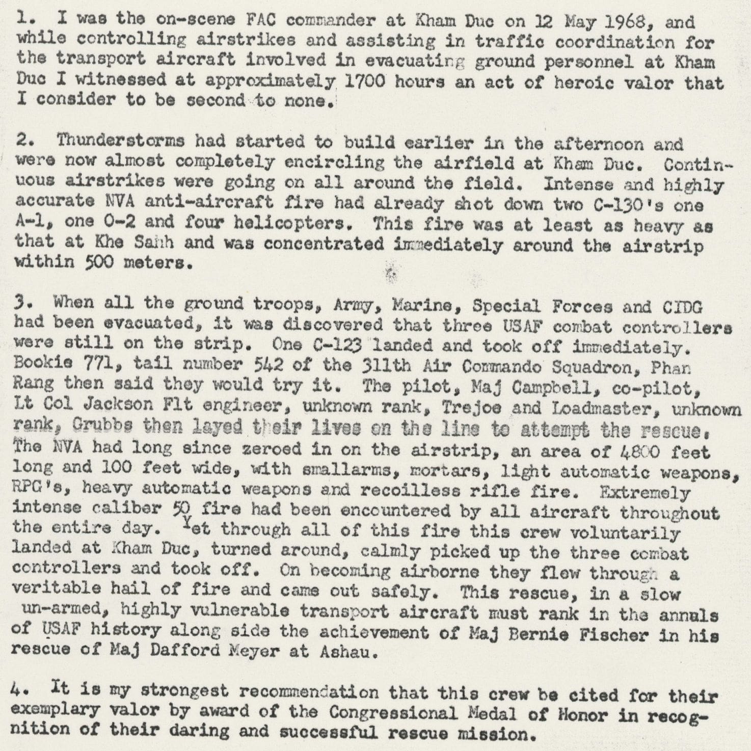 Letter from Richard P. Schumann Regarding the Valor of Joe Jackson at ...