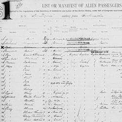 Manifest of Alien Passengers on the SS Philadelphia - DocsTeach