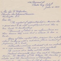 Letter from William T. Elzinga to George W. Wickersham, Chairman of the ...
