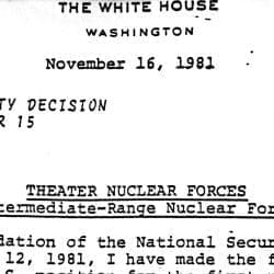 NSDD 15 Theater Nuclear Forces (Intermediate Range Nuclear Forces ...