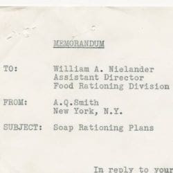 Memorandum from A. Q. Smith to William Nielander, Assistant Director ...