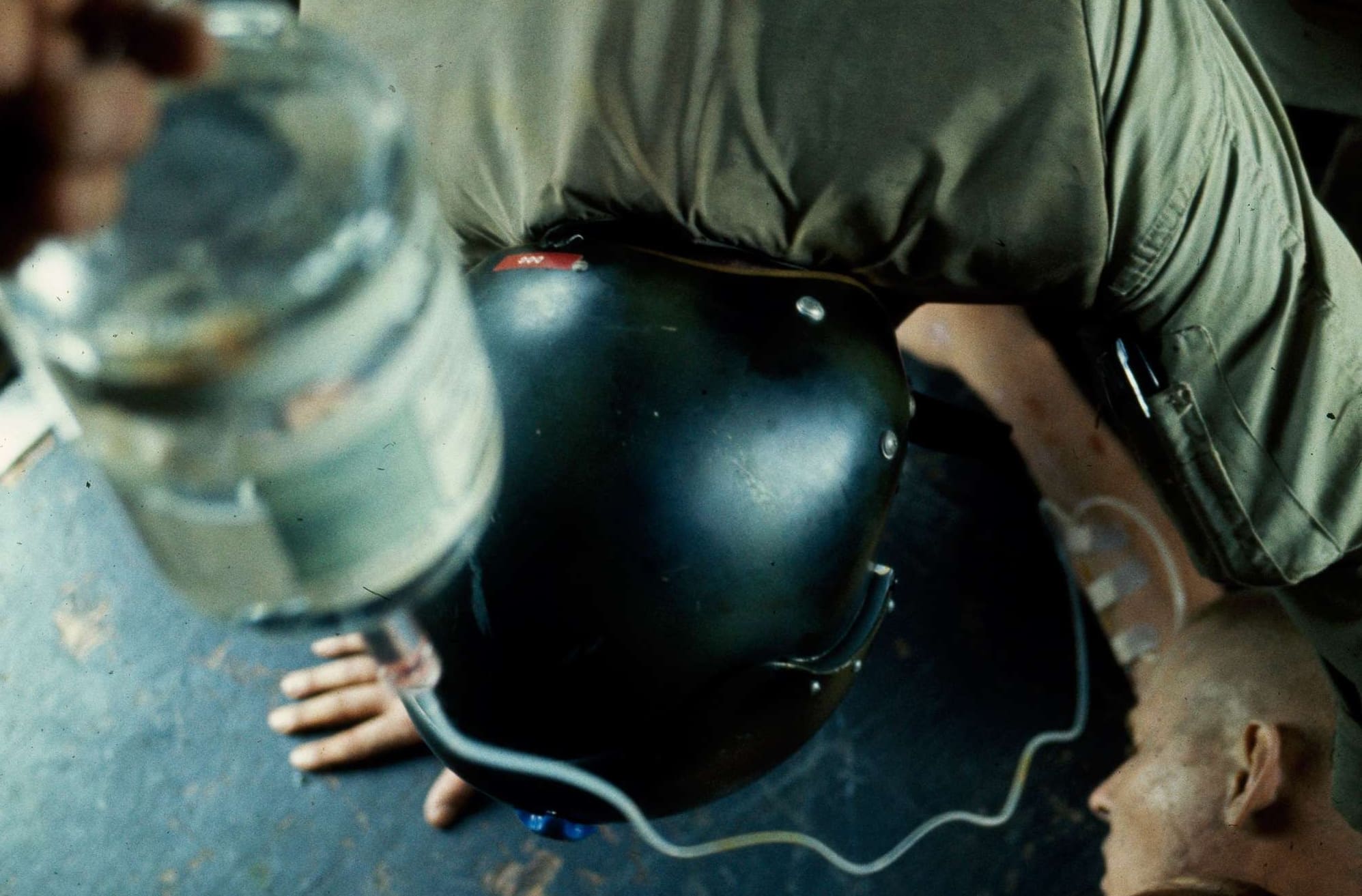 A Wounded Marine Lies on the Floor of a Helicopter During Air ...