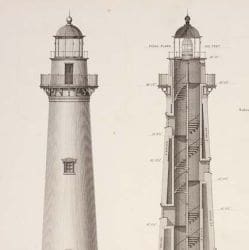 Front Elevation, Plan, and Vertical Section of Saint Simon's Lighthouse ...