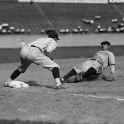 Photograph of Babe Ruth Sliding into Third Base - DocsTeach