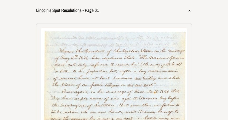 Lincoln’s Spot Resolutions - DocsTeach