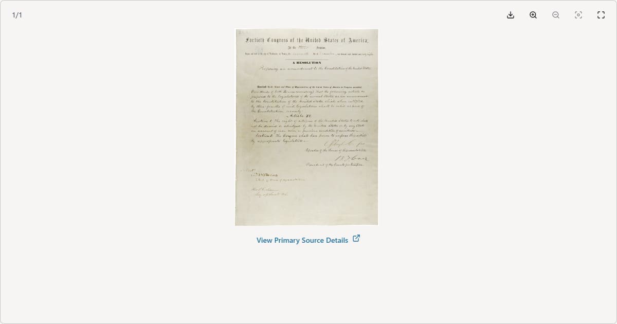 15th Amendment Document Analysis - DocsTeach