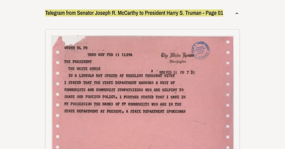 The Second Red Scare and McCarthyism - DocsTeach